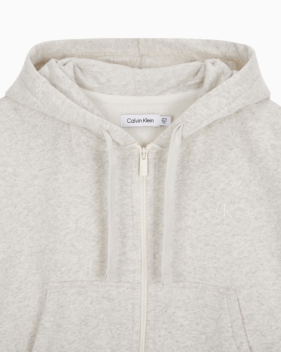 [캘빈클라인진] 여성 아카이브 릴렉스핏 CK 크롭 기모 후드집업 (40WH104-P4P)