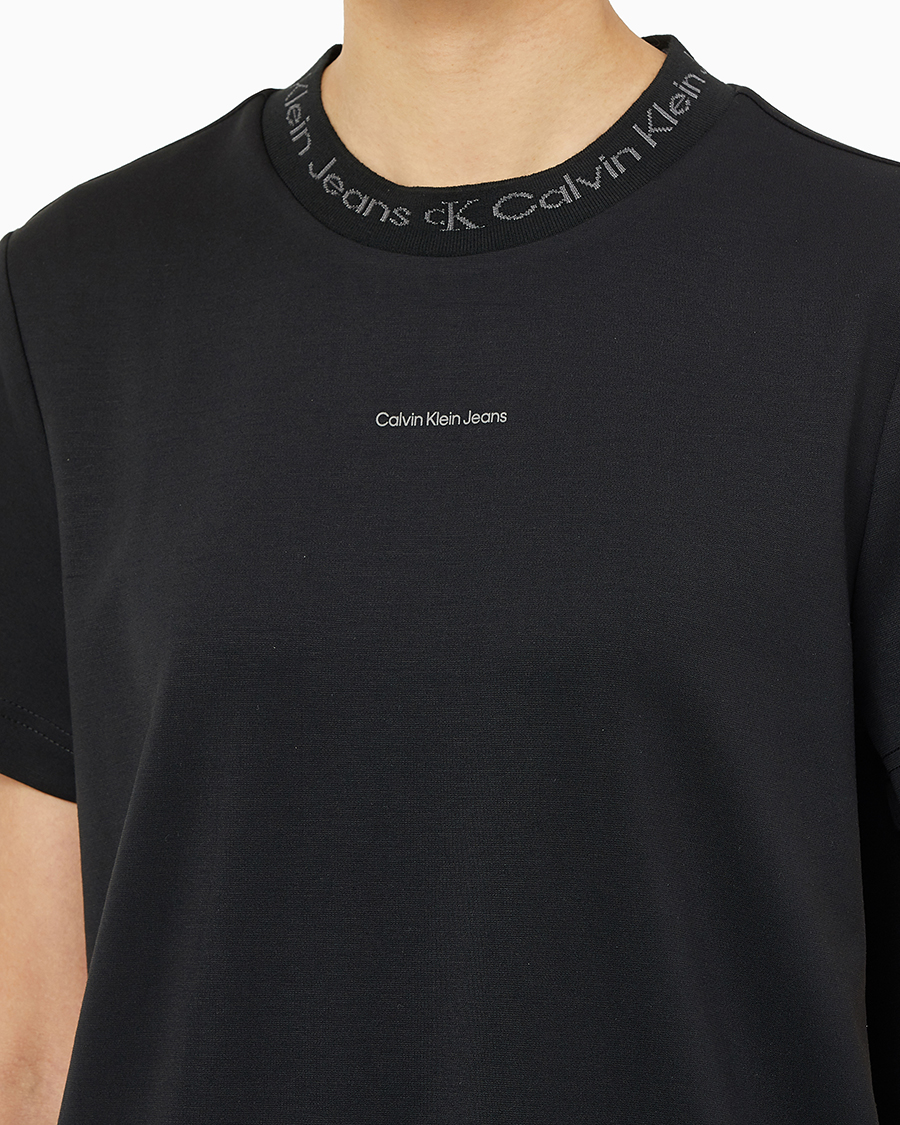 22 S/S[여] 로고 트림 밀라노 티셔츠 미니 드레스(J218895-BEH)