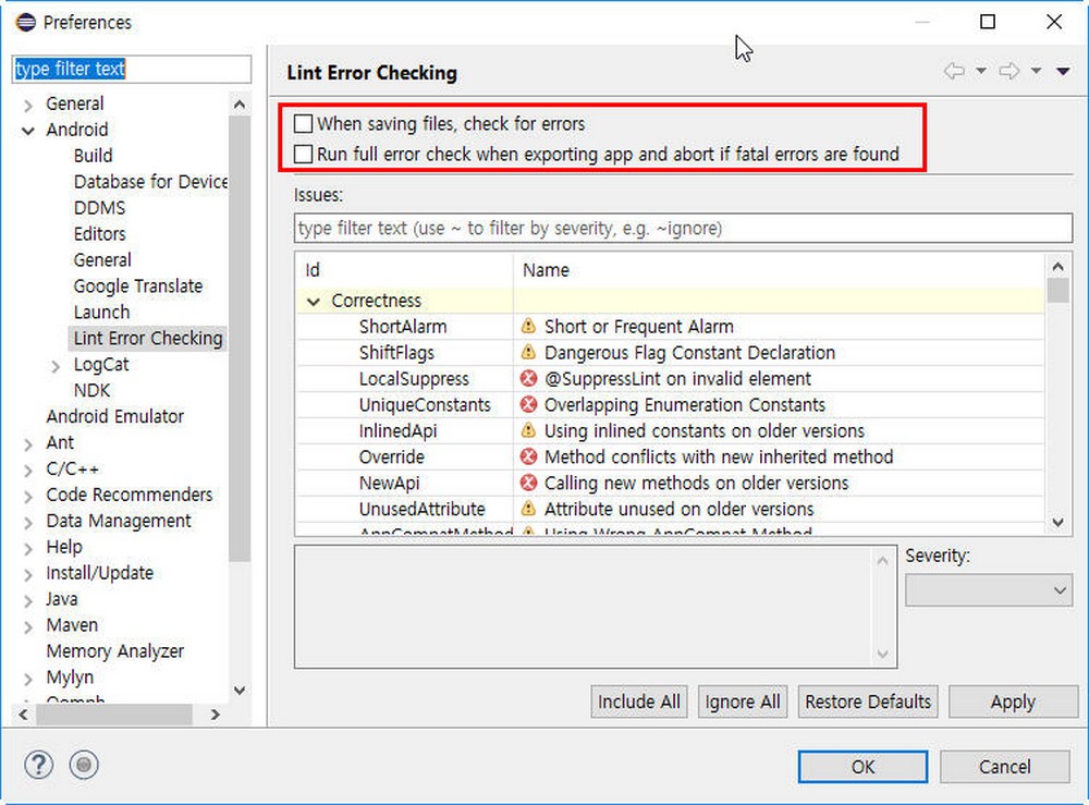 PDS - eclipse-Android Lint error