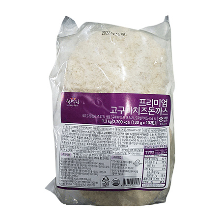 프리미엄고구마치즈돈까스(130g*10입 1.3Kg/EA) - 14,300원 - 식봄