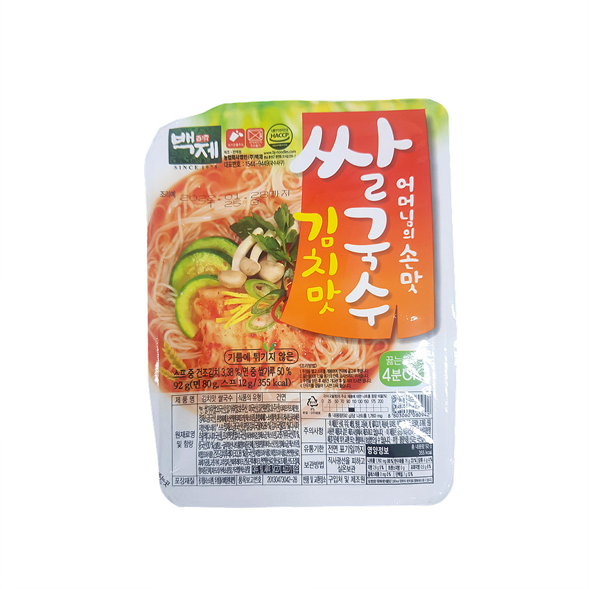 백제 쌀국수(김치맛 92g/EA)x30 [원산지: 상세설명참조] | 식봄