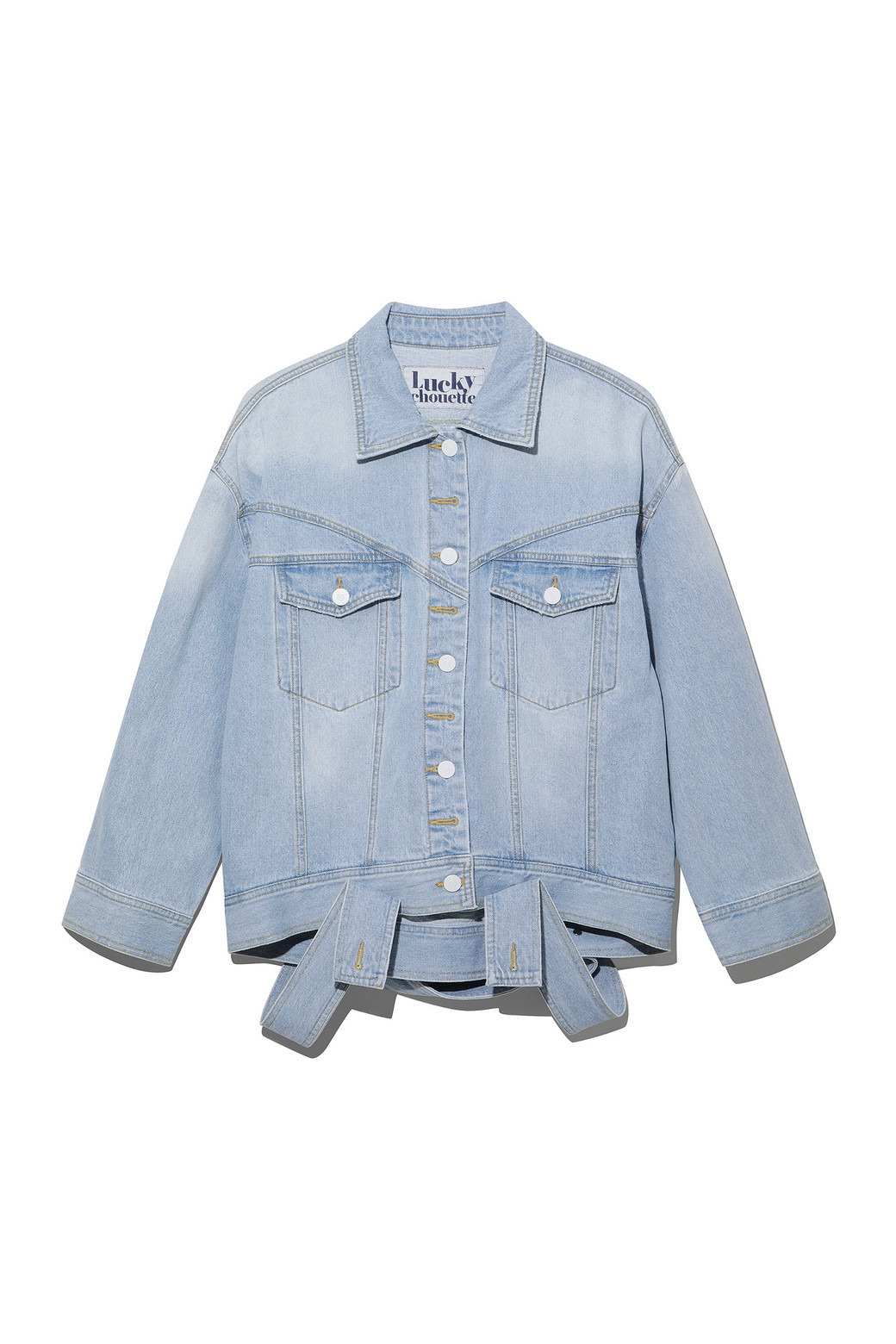 Back Print Point Denim Jacket