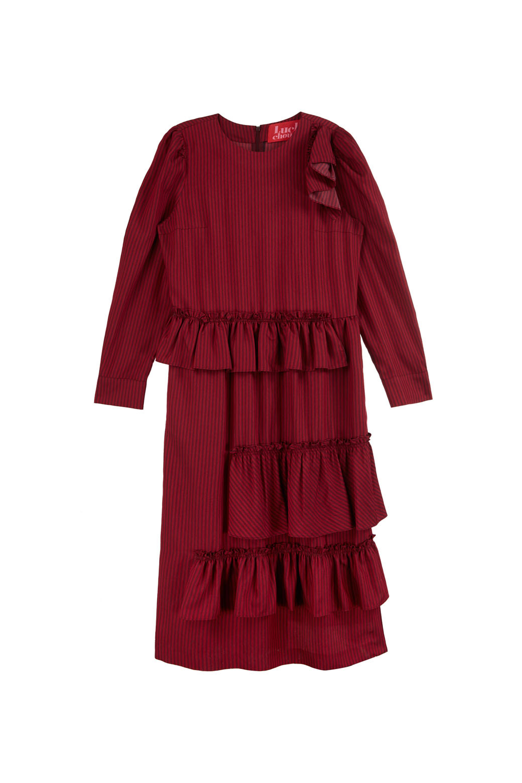 Ruffle Stripe Long Dress