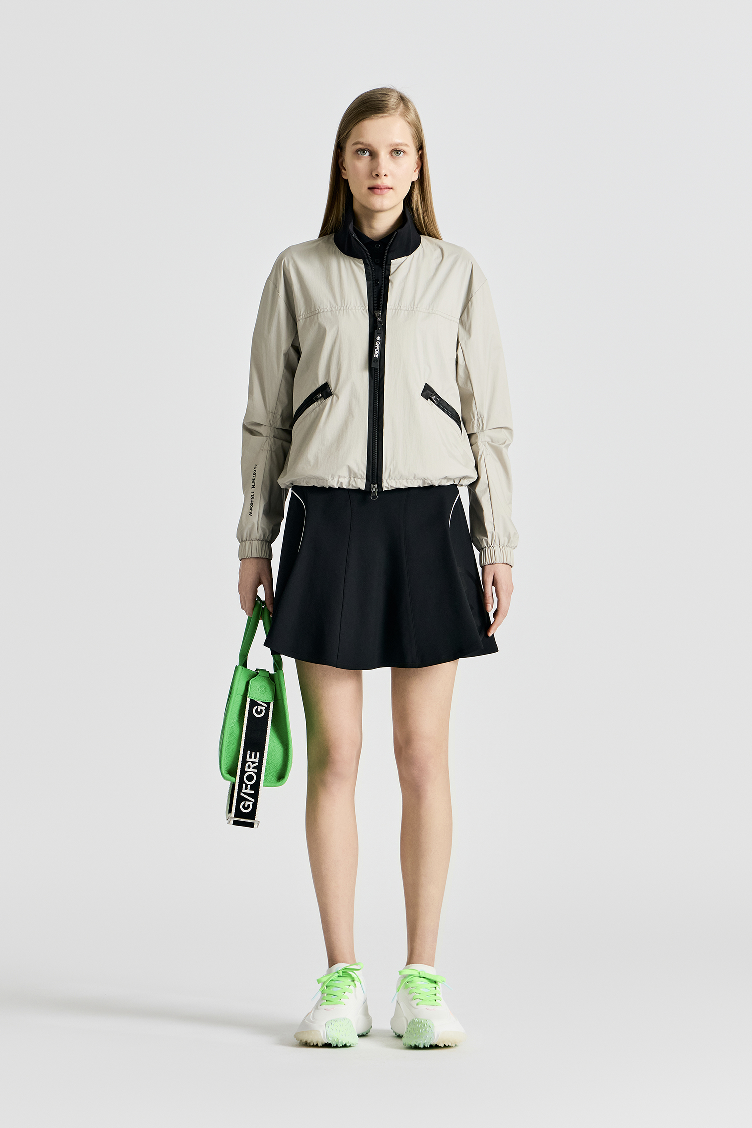 METAL GLOSSY FULL-ZIP JACKET(WOMEN)_G/FORE