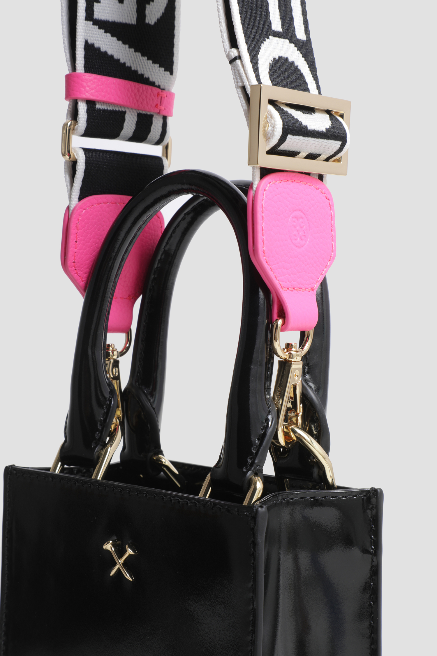 METAL TEES BOX CALF LEATHER MINI TOTE(WOMEN)_G/FORE