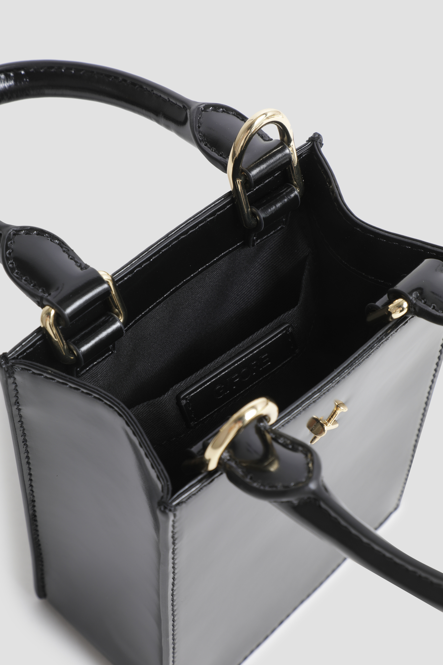 METAL TEES BOX CALF LEATHER MINI TOTE(WOMEN)_G/FORE